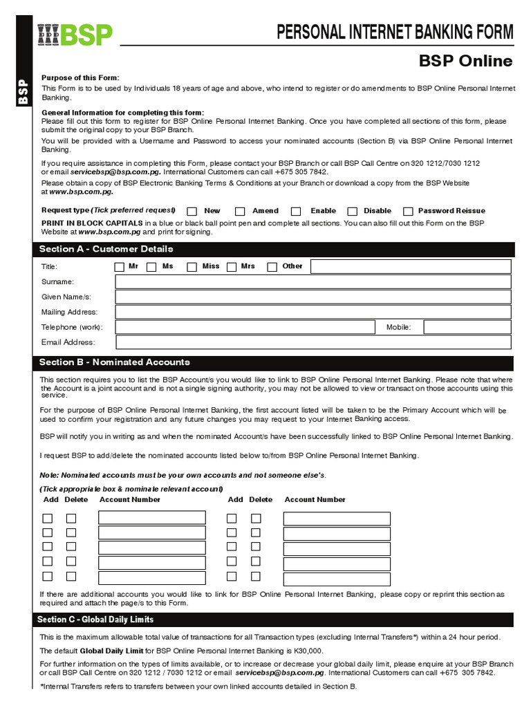 Personal Internet Banking Application Form - Rev 121021 | PDF | Online ...