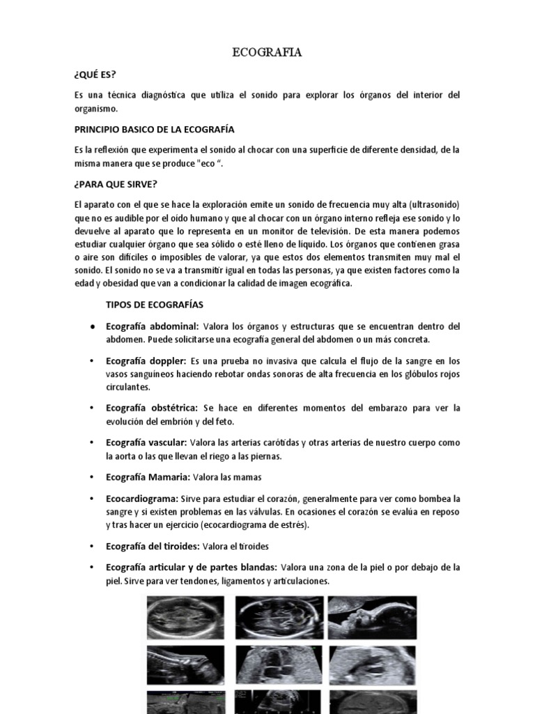 ECOGRAFIA | PDF | Ultrasonido médico | Ultrasonido
