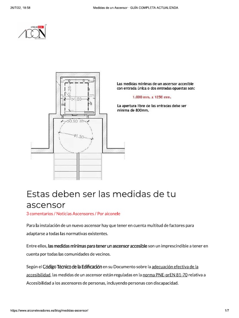 Ascensores y Sus Especificaciones | PDF