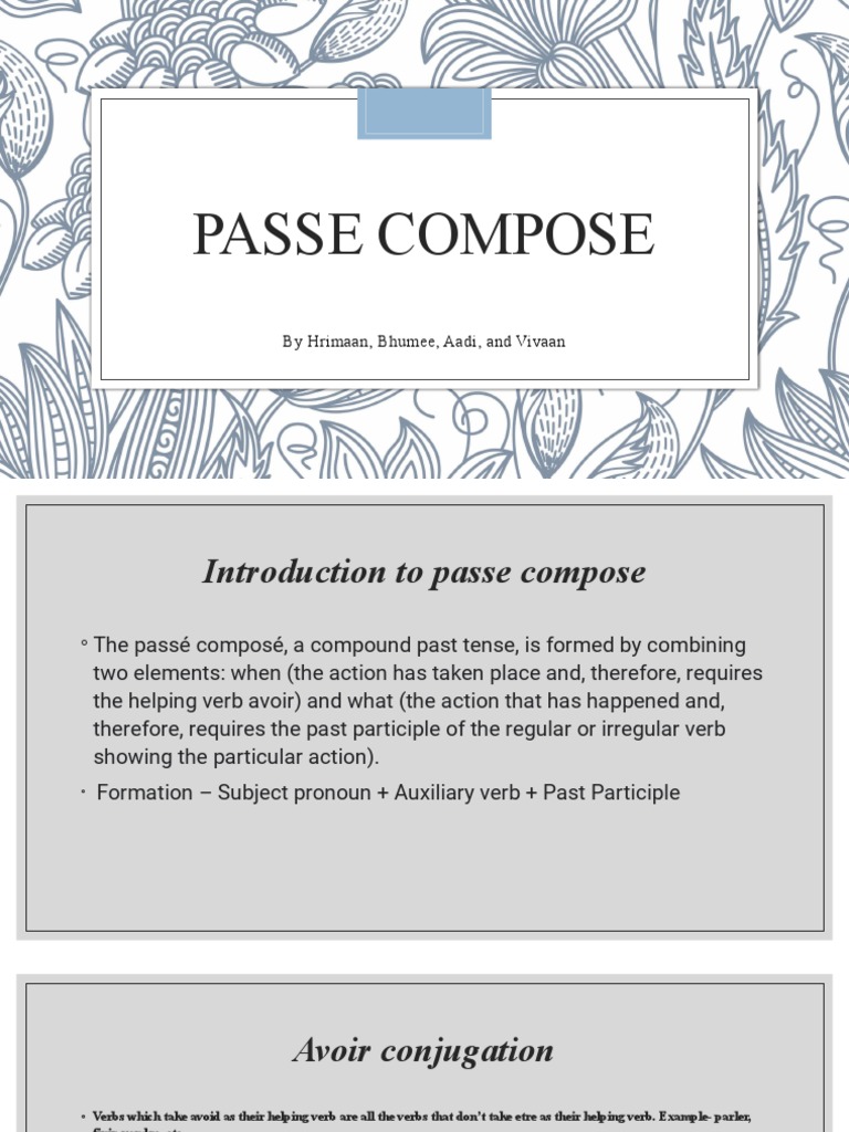 French Passe compose ppt | PDF
