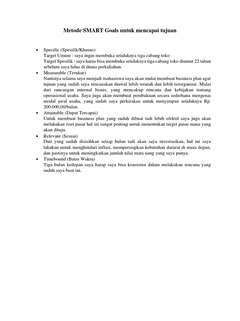 Alfi Amaliatul Husna - Metode SMART Goals Untuk Mencapai Tujuan | PDF