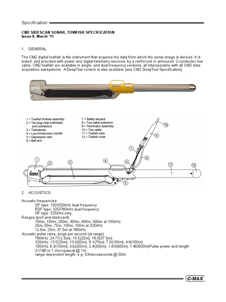 Specification for the CM2 Digital Towfish Sonar System | PDF ...