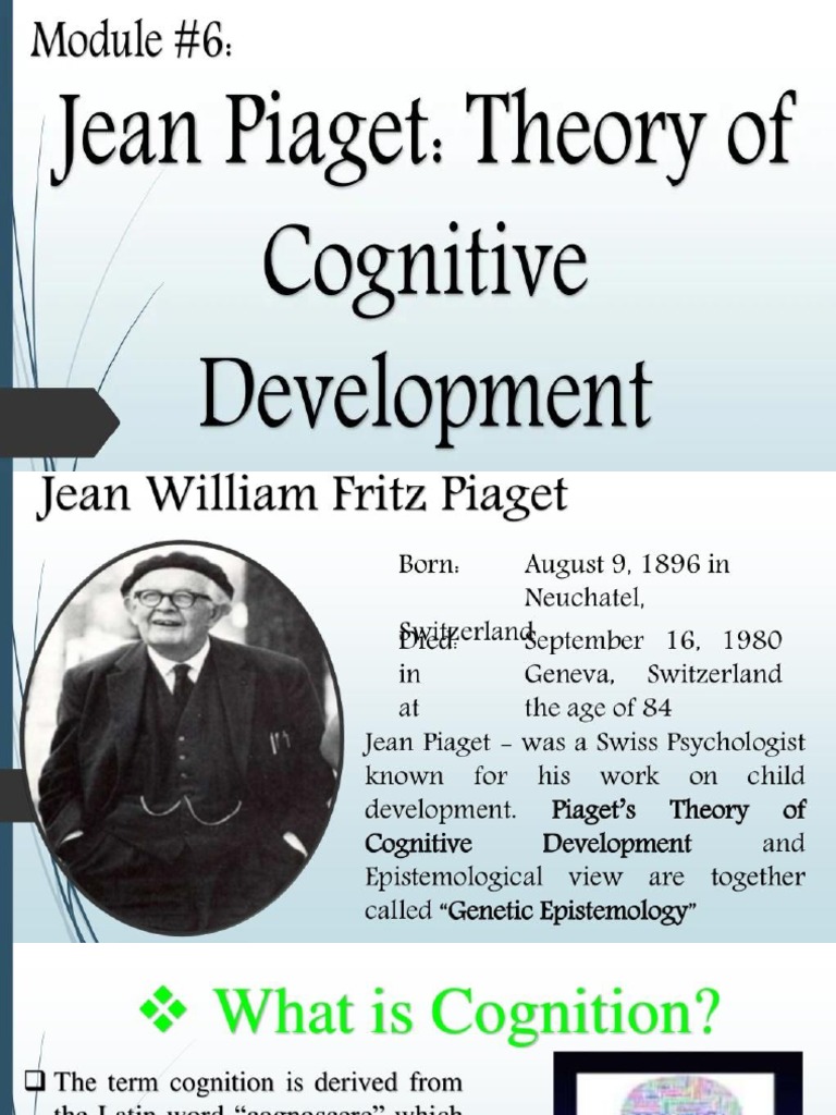 Cognitive Development of Jean Piaget | PDF