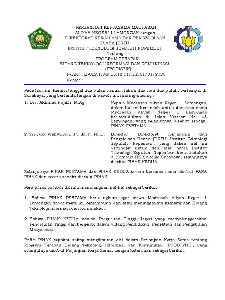 Edit Draft SPK 2020 - MAN 1 Lamongan | PDF