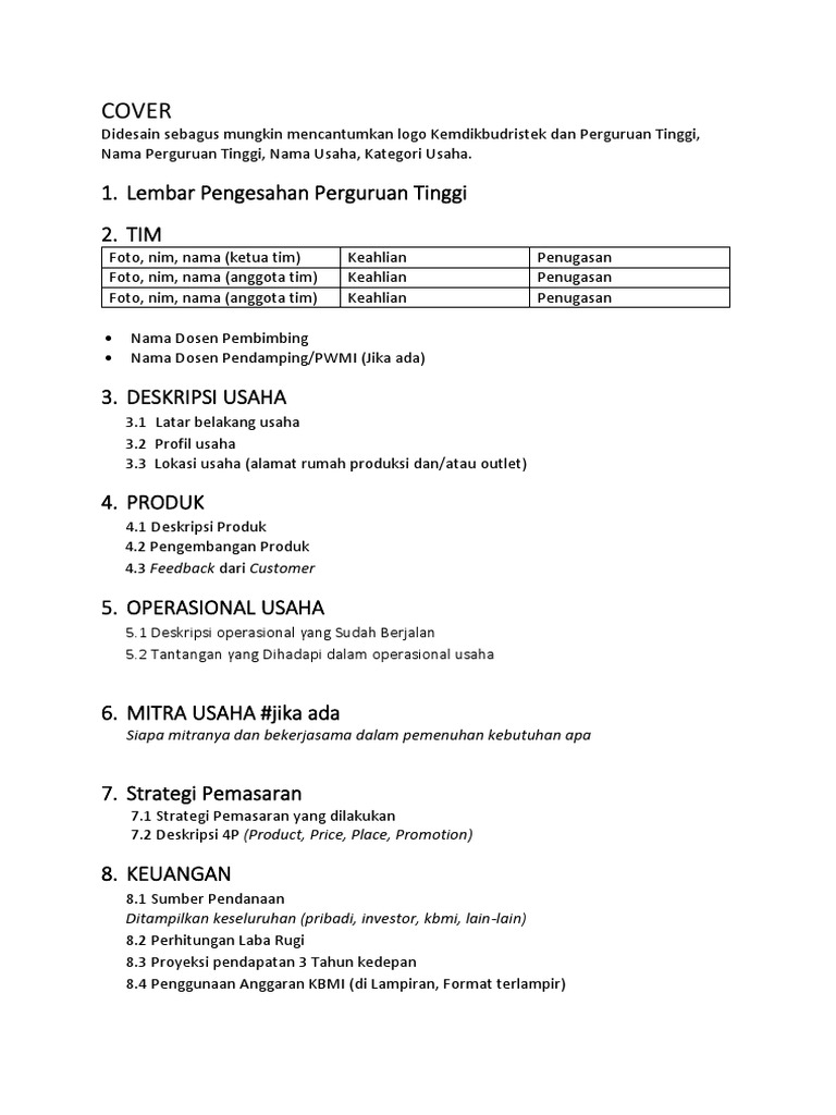 Format Laporan Akhir Kbmi Tahun 2021 | PDF
