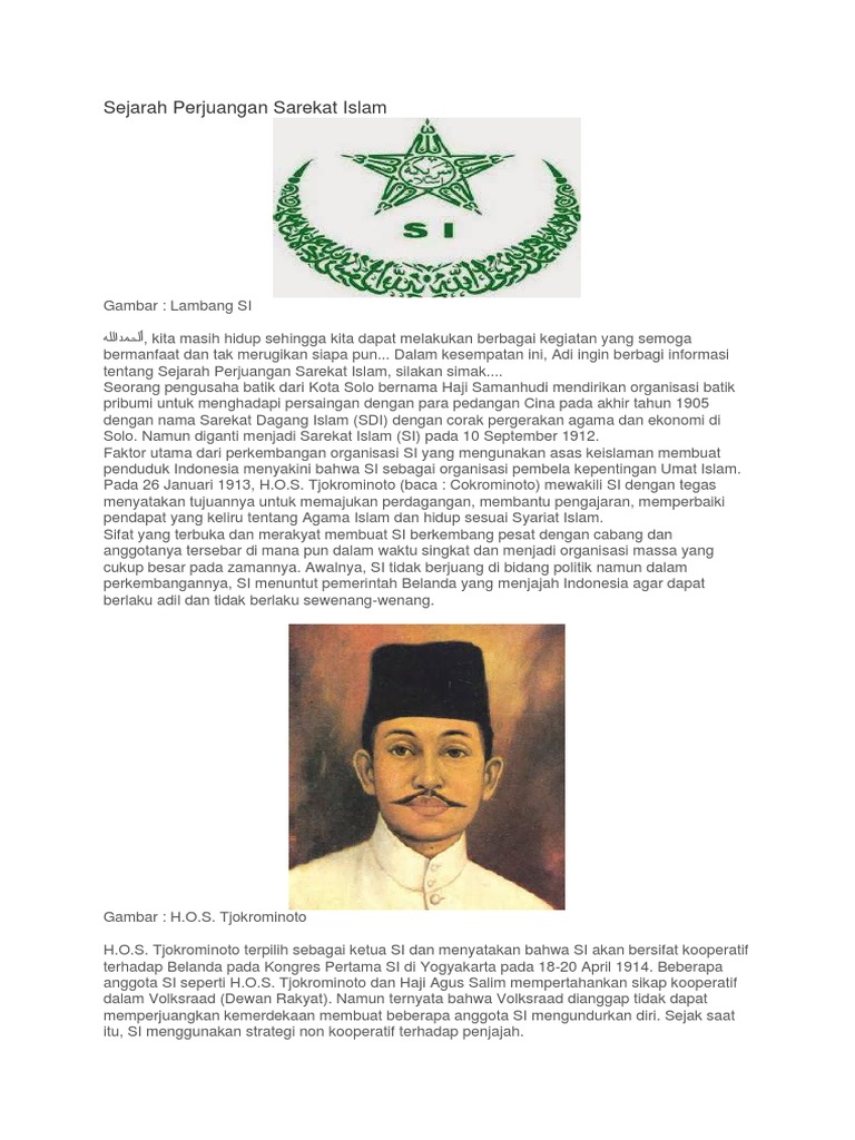 Sejarah Perjuangan Sarekat Islam | PDF