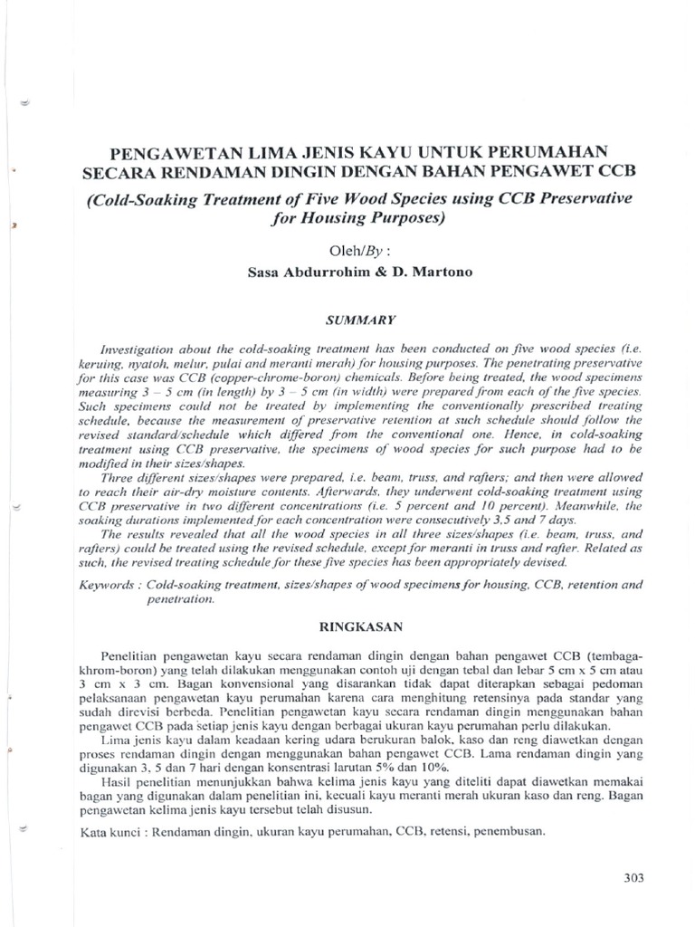 CCB Kayu Awetan | PDF