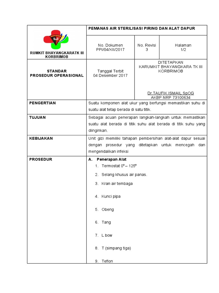 Pemanas Air Sterilisasi Piring Dan Alat Dapur | PDF