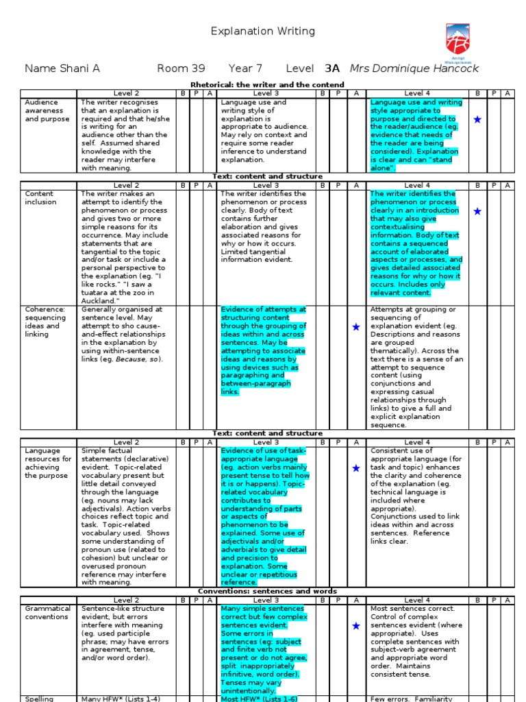 SH Ani Explanation Writing | PDF | Language Arts & Discipline