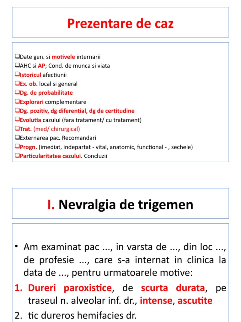 Nevralgia de Trigemen (Prezentare de Caz) | PDF