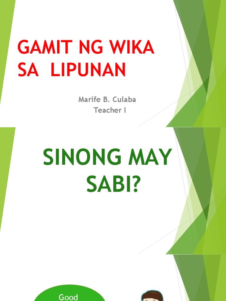 Lesson 5 Mga Gamit NG Wika FINAL | PDF