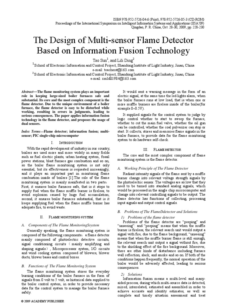 Flame Detector Working Principle of The Flame Detector | PDF ...