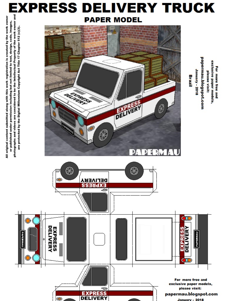 Delivery Truck Papercraft by Papermau 2018 | PDF