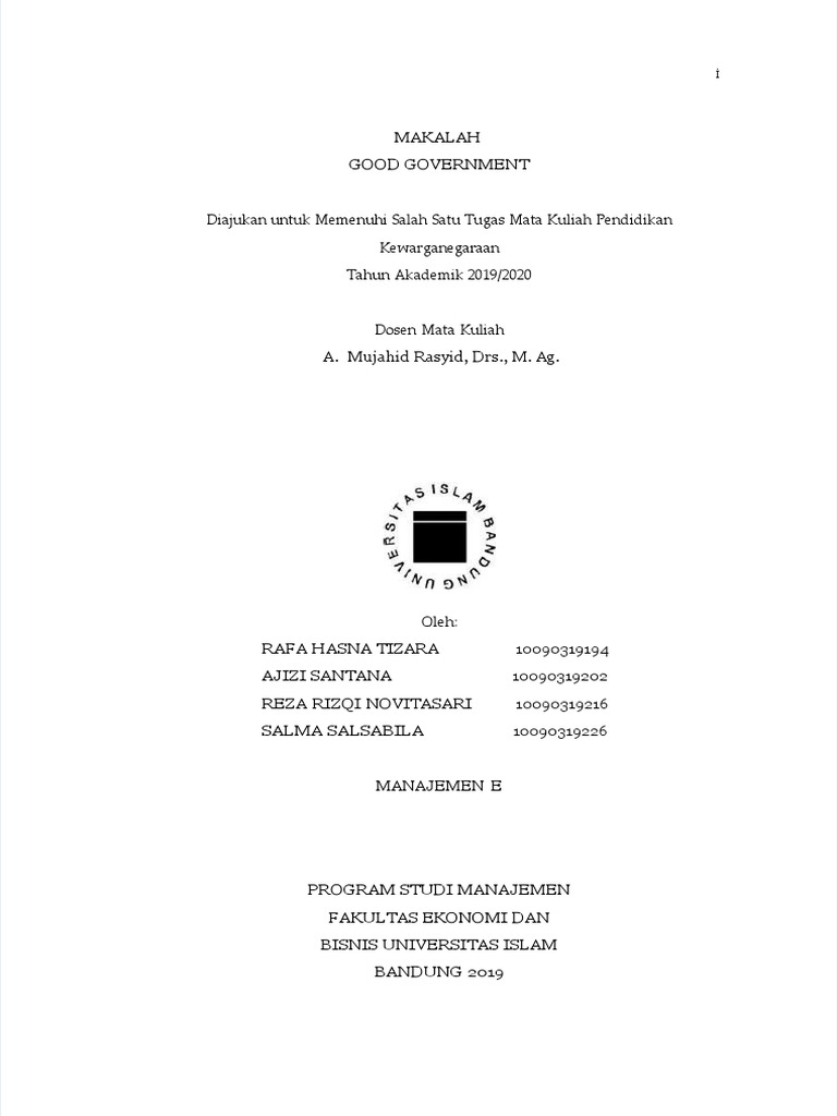 PDF Makalah Good Government | PDF | Ilmu Sosial