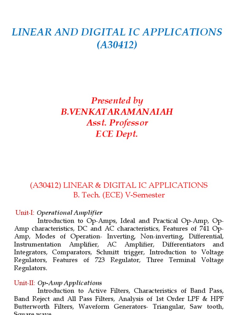 Unit-1 Op - Amp | PDF | Integrated Circuit | Operational Amplifier