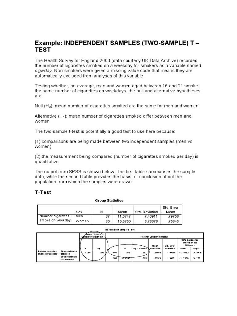Example 2sample Ttest | PDF | P Value | Student's T Test