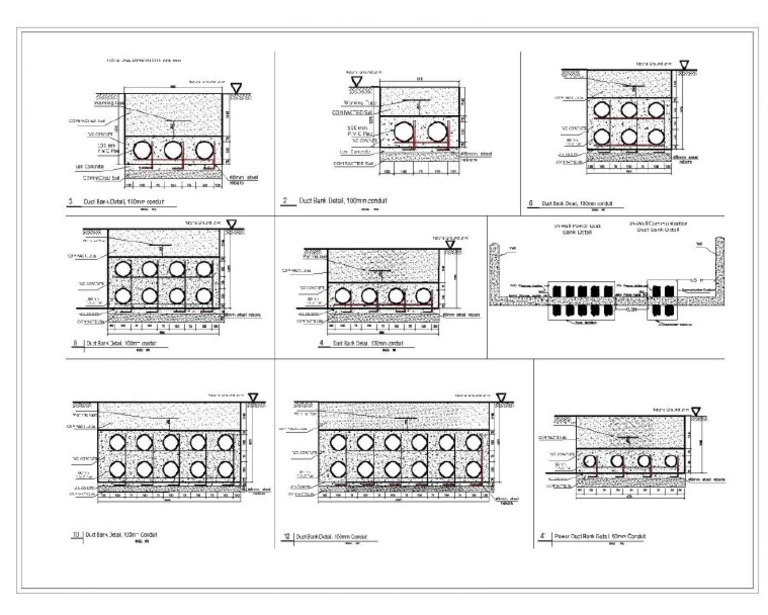 Duct Bank Detail 100 MM Conduit | PDF
