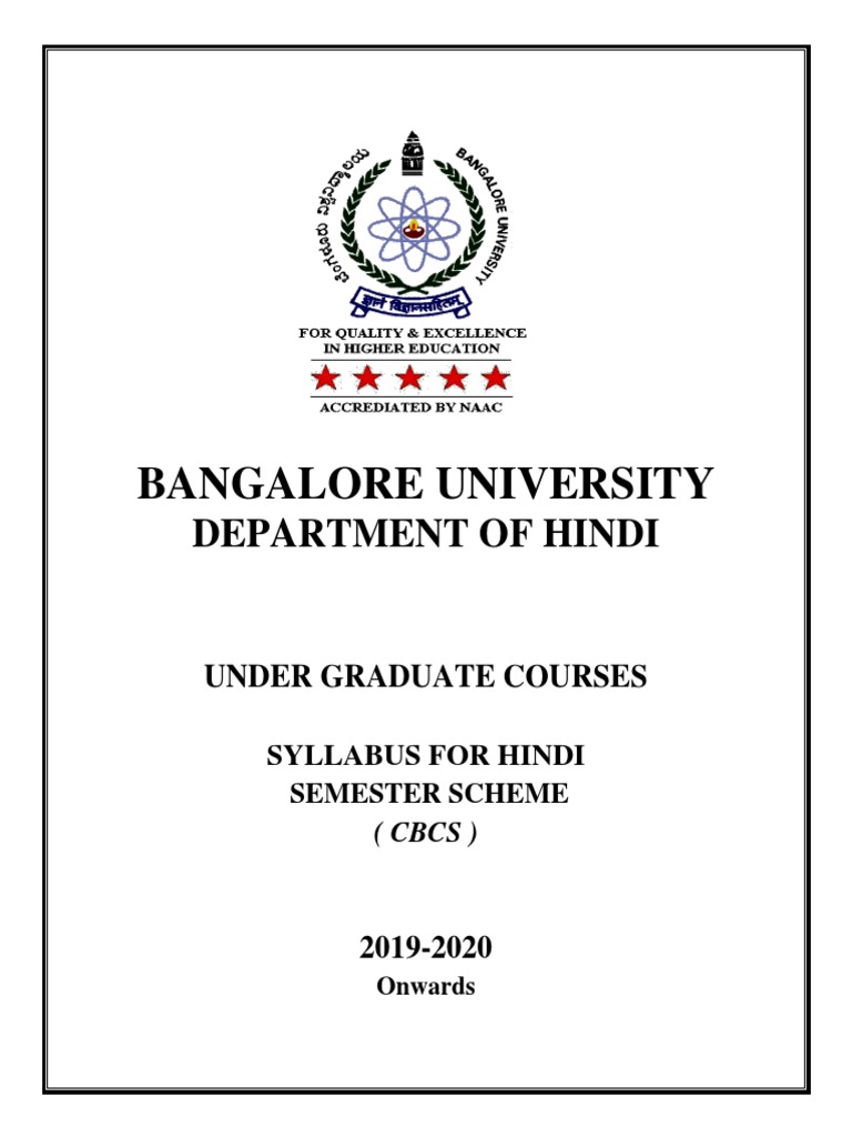 Hindi UG Syllabus 2019 20 05072019 | PDF | Linguistics | Human ...