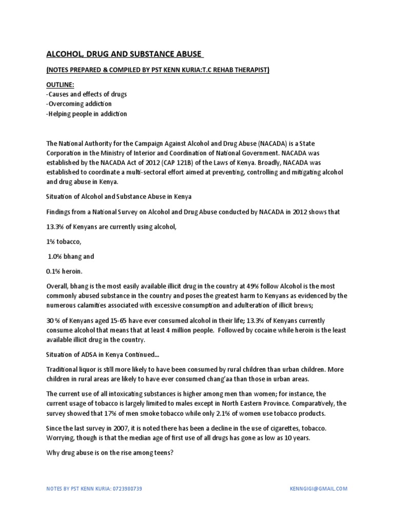 Drug Abuse Notes | PDF | Substance Abuse | Drug Rehabilitation