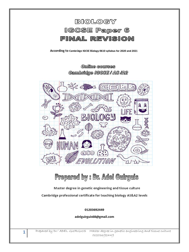 Dr. Adel Guirguis - IGCSE - Cambridge - 0610 - Biology - Experiments | PDF | Physical Sciences ...