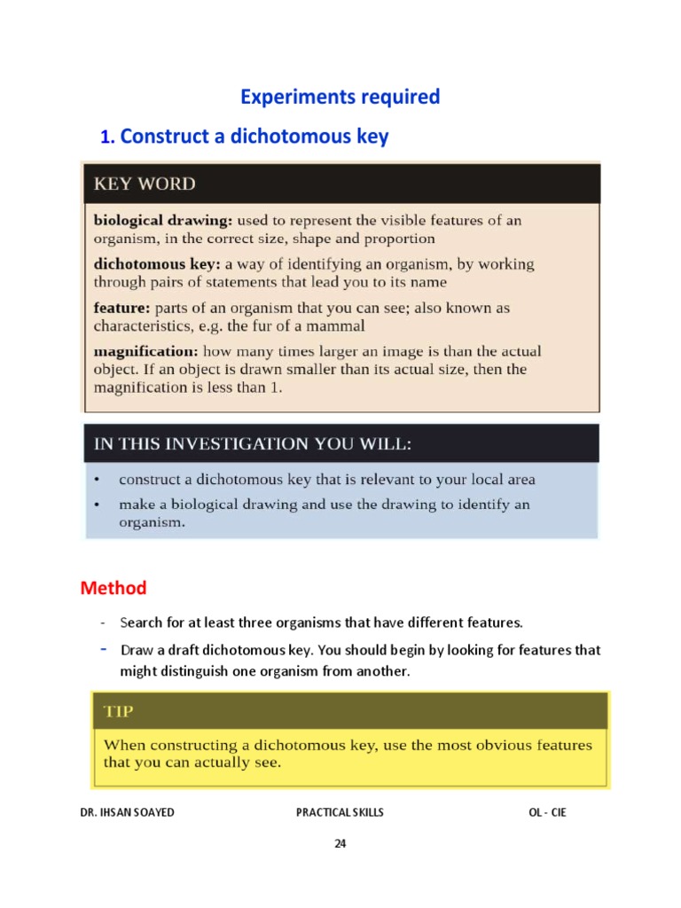 Dr. Ihsan Soayed - IGCSE - Cambridge - 0610 - Biology - Experiments | PDF | Microscope | Water
