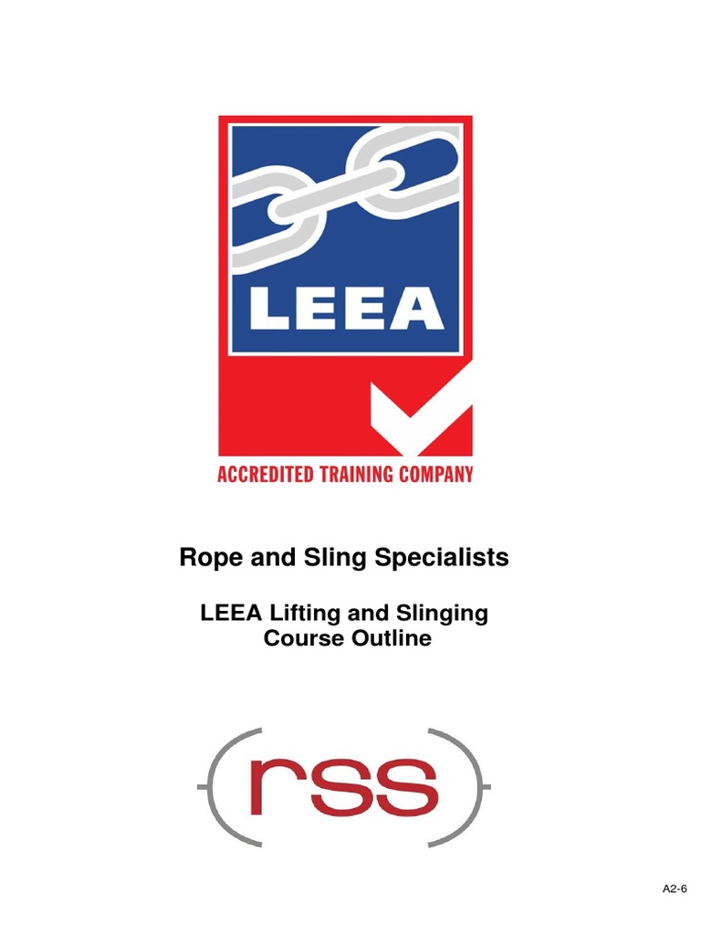 LEEA Lifting and Slinging Course Outline | PDF | Manufactured Goods ...