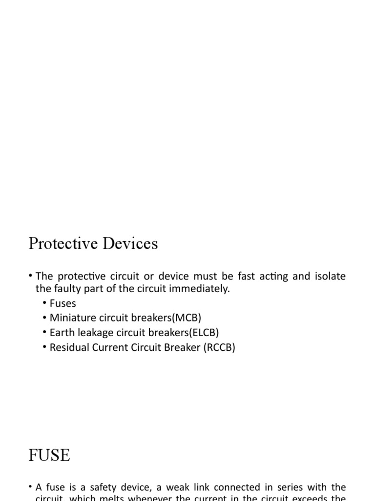 protective devices | PDF | Fuse (Electrical) | Inductor