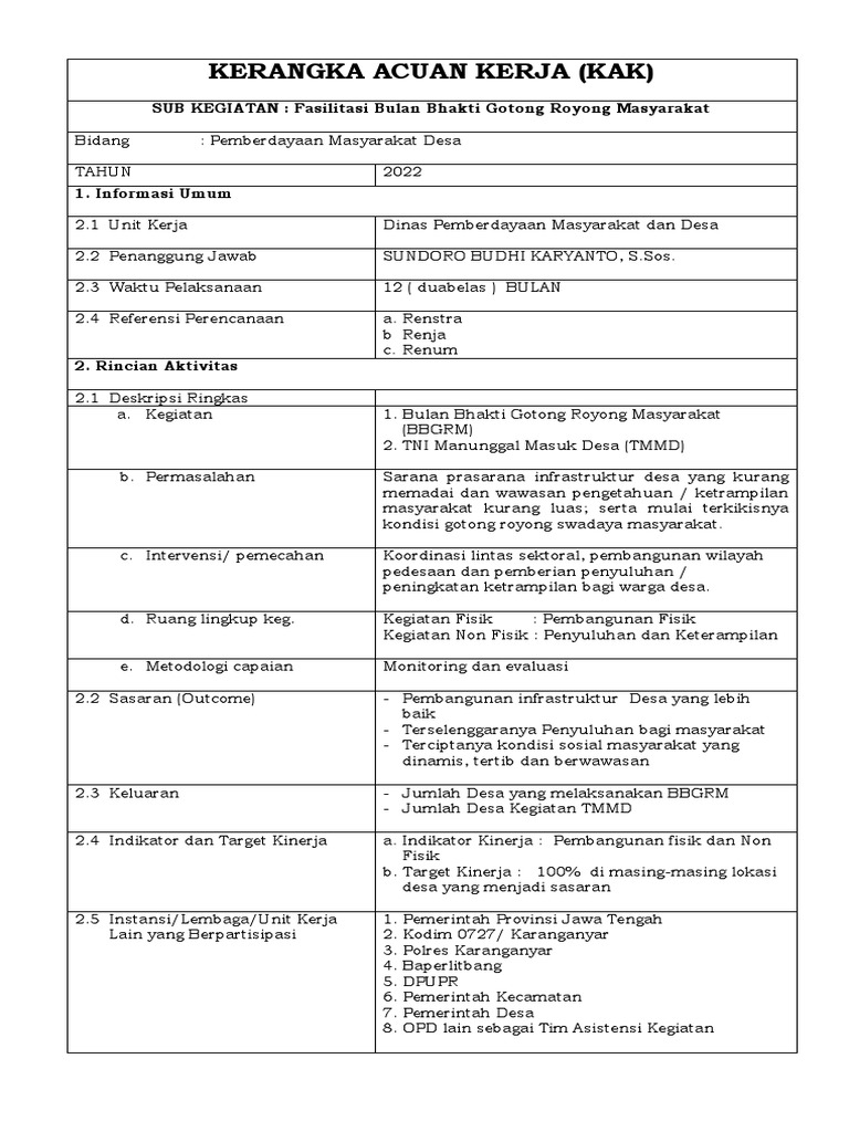 RKA Kegiatan Pemberdayaan Desa 2022 | PDF | Ilmu Sosial