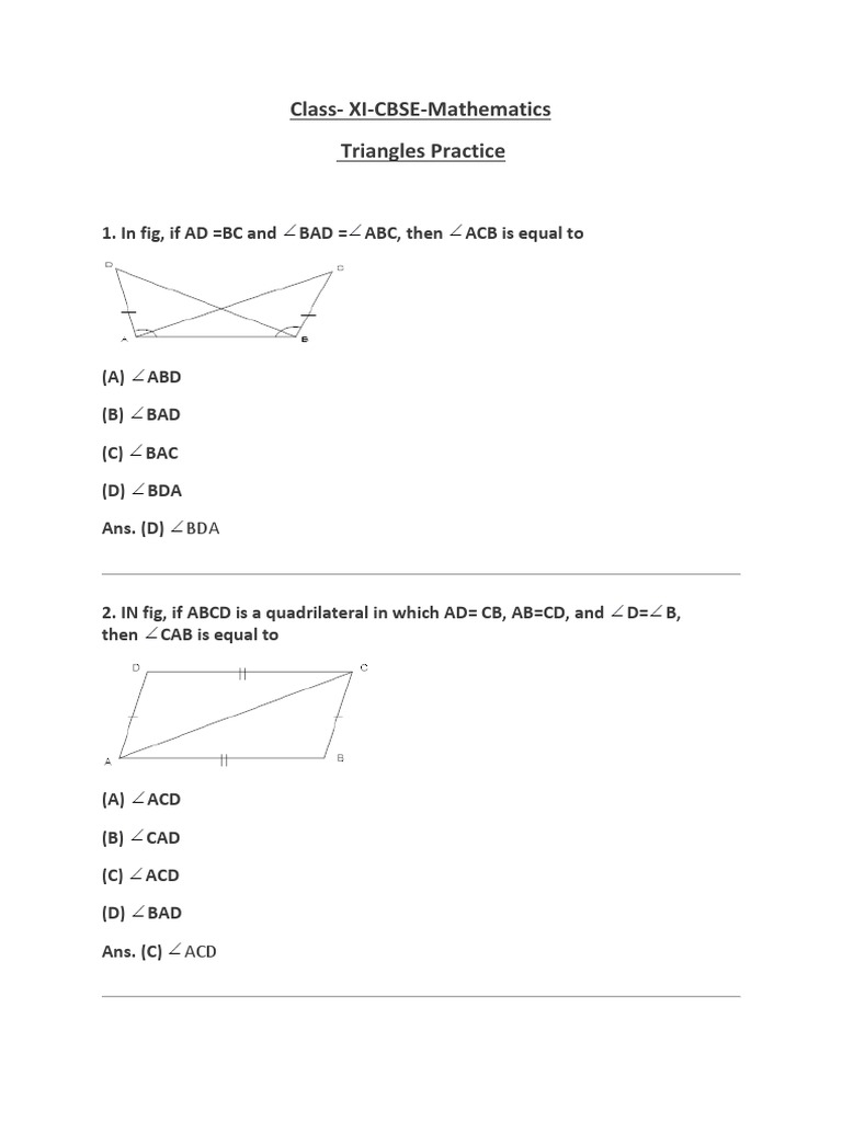 Triangles worksheet | PDF | Triangle | Geometry