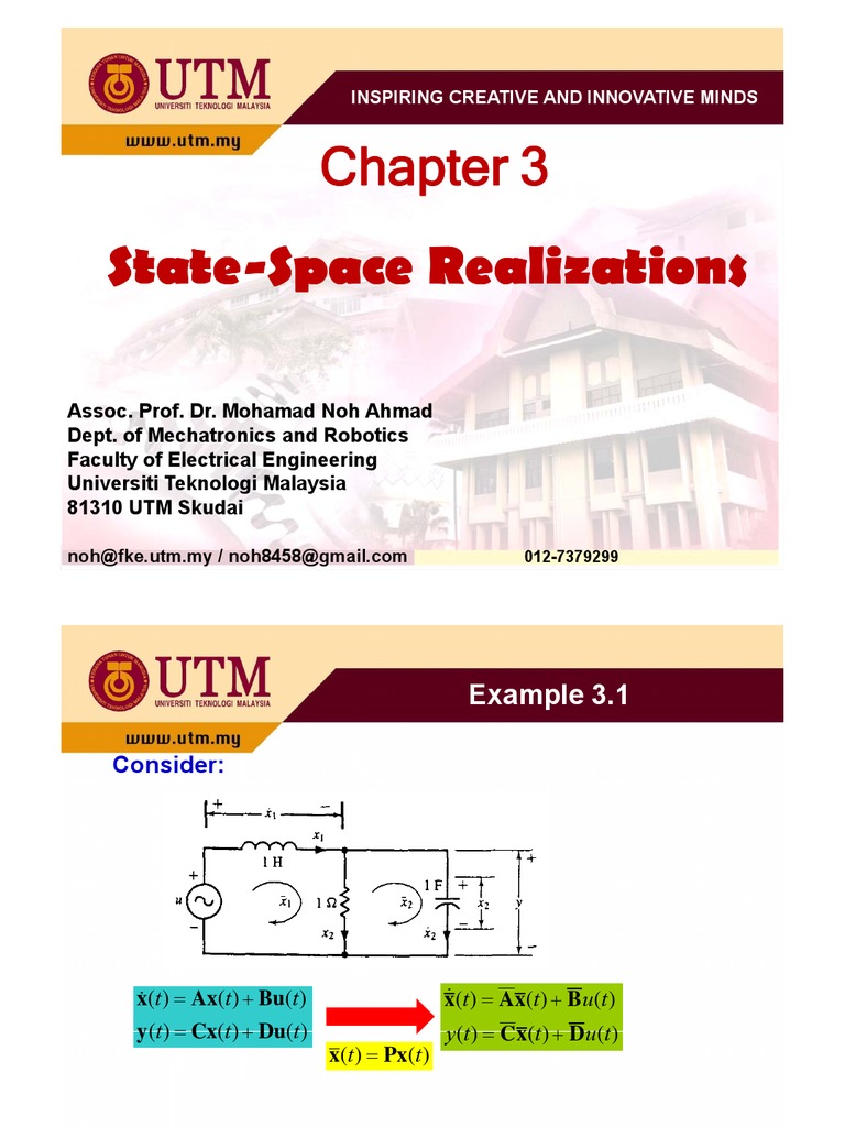 MEM1833 Topic 3 State Space Realizations HANDOUT | PDF | Eigenvalues ...