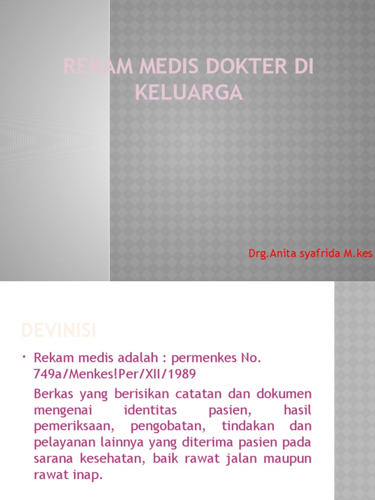 Rekam Medis Power Point | PDF