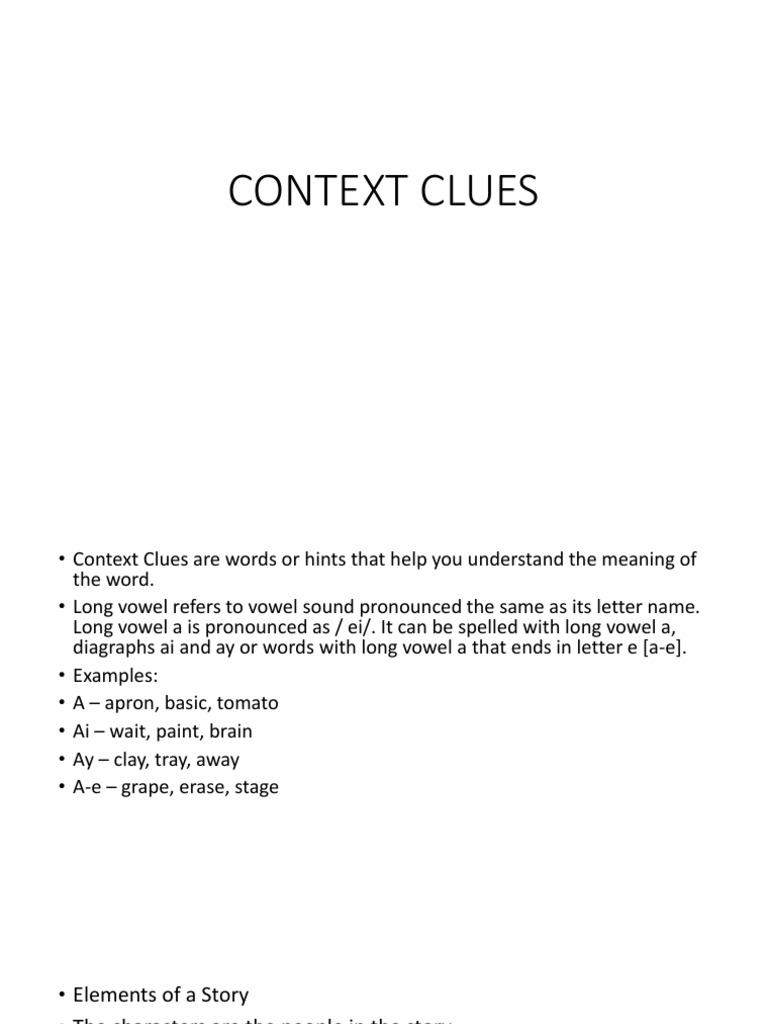 Context Clues Grade 4 | PDF
