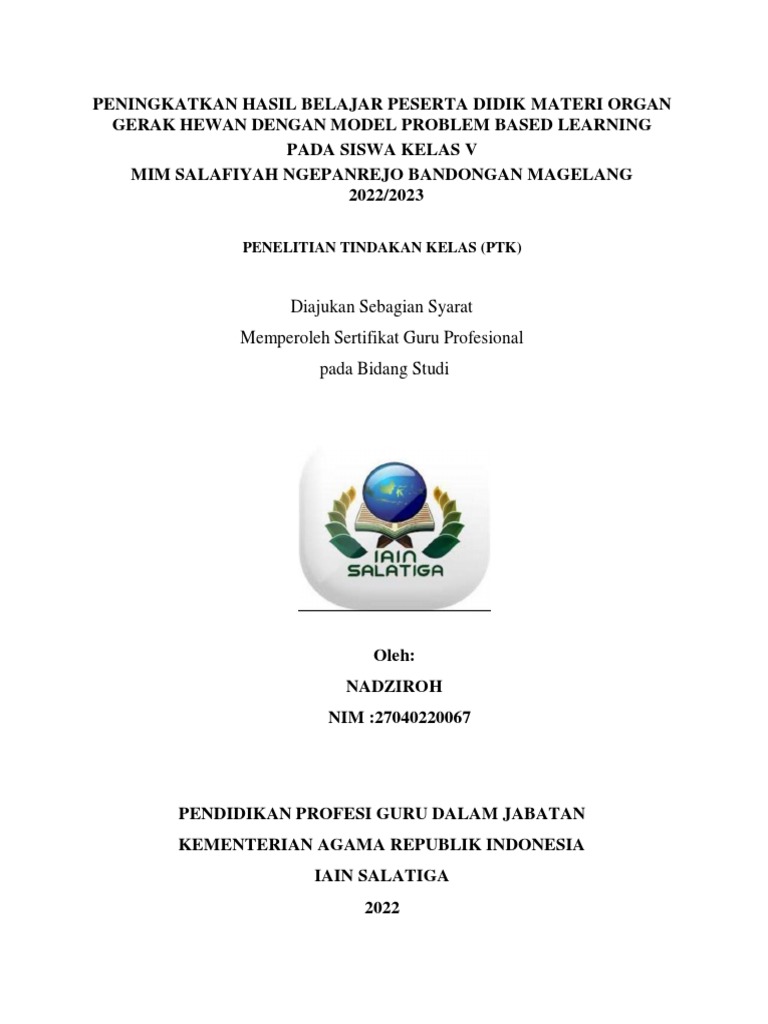 Proposal PTK IPA Kelas 5 | PDF