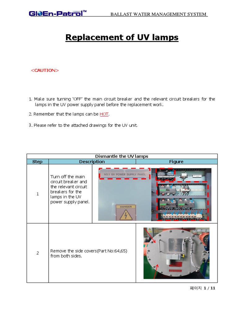 UV Lamp Replacement Guide | PDF | Electrical Connector | Components