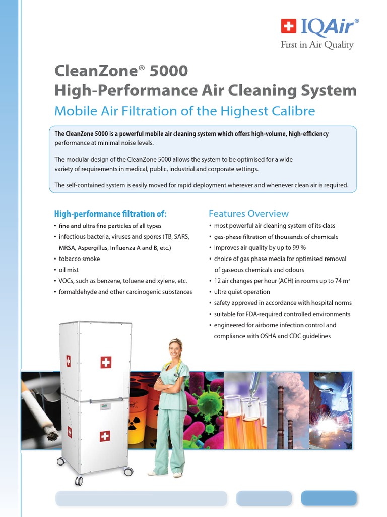 IQAir CleanZone 5000 Series Brochure | PDF | Air Pollution | Volatile ...