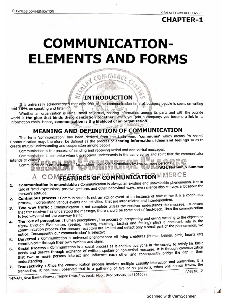 Chapter 1 Communication Elements and Form | PDF
