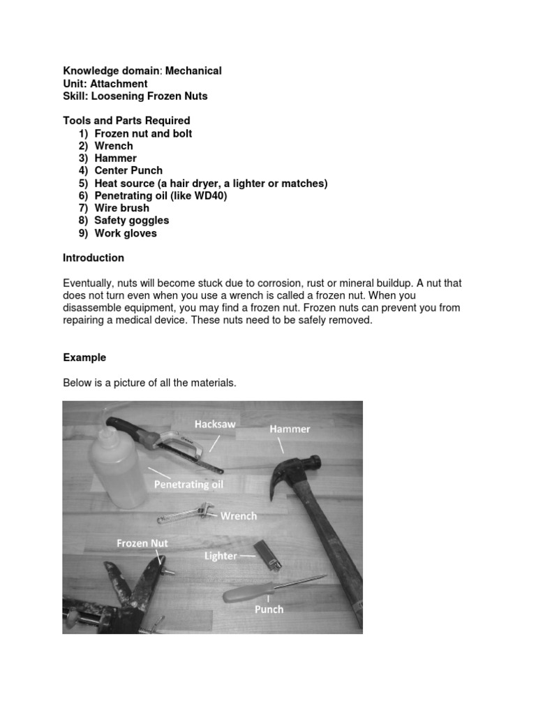 Mechanical Attachment LooseningFrozenNuts v9 | PDF | Nut (Hardware) | Rust