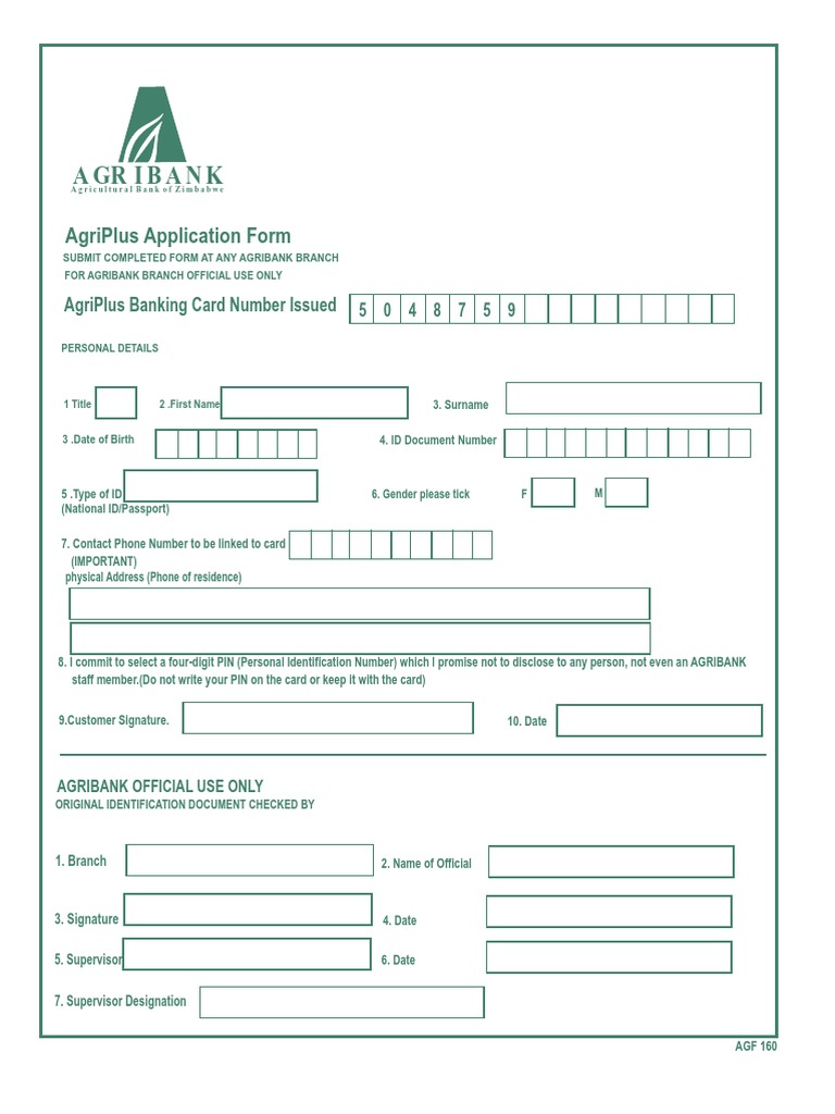 Agribank Agriplus Form | PDF
