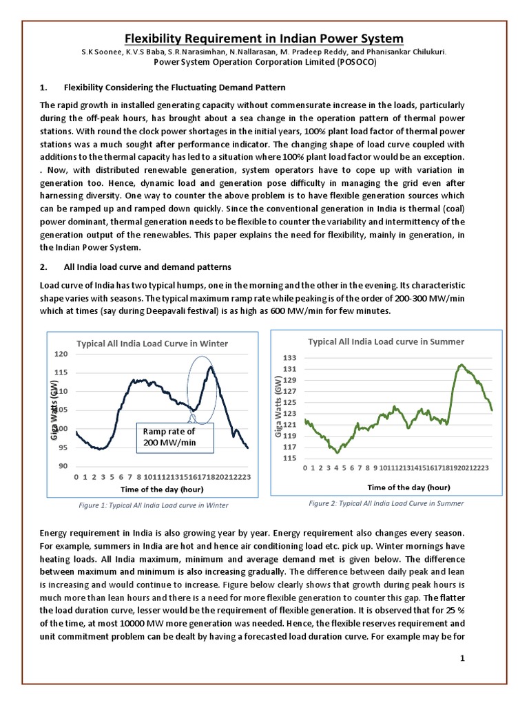 Posoco Flexibity in Indian Power System Old | PDF | Wind Power | Power Station