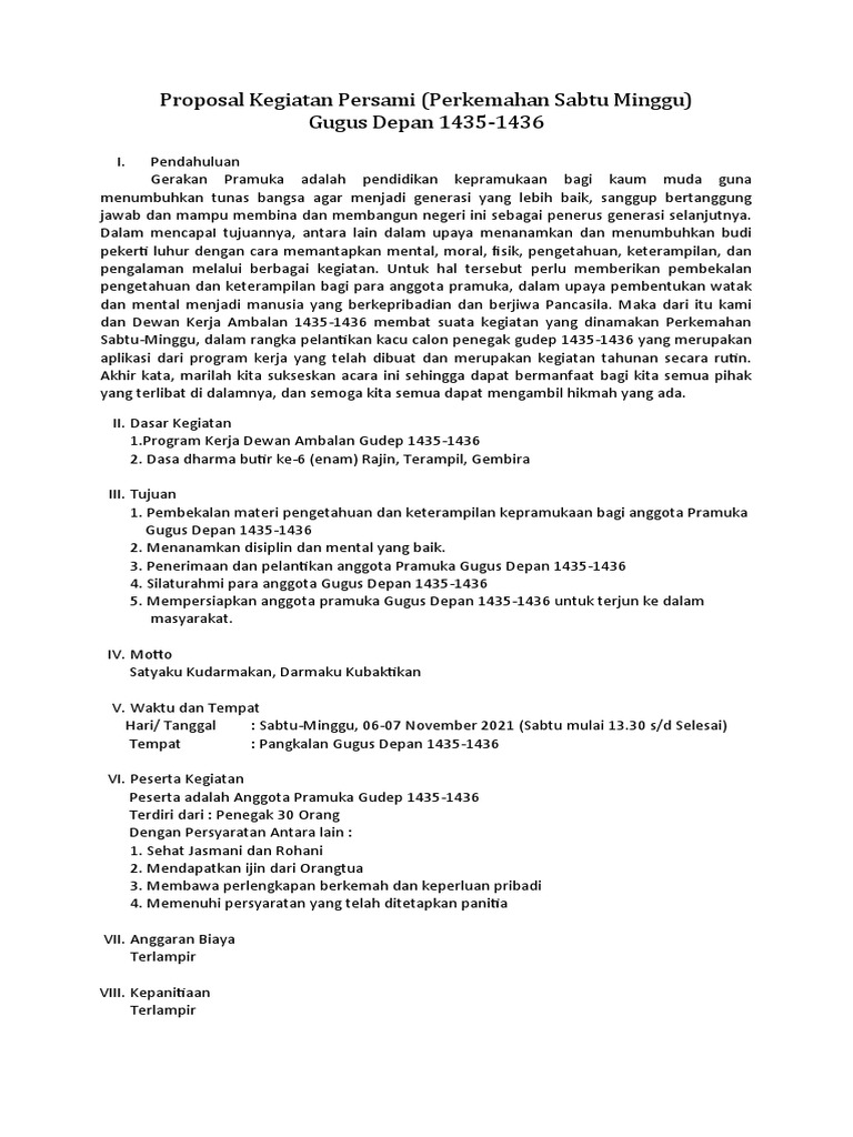 PROPOSAL PELANTIKAN KACU (Repaired) - 1-1 | PDF