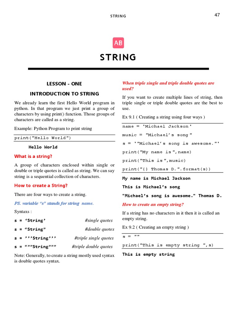 09STRING | PDF | Letter Case | String (Computer Science)