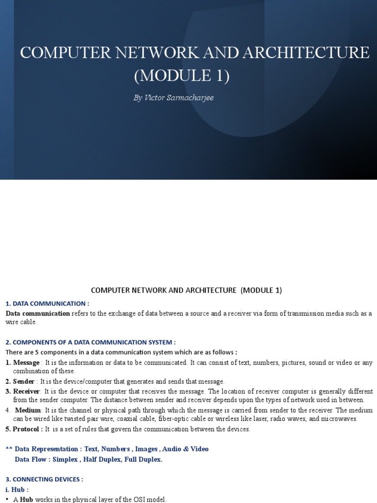 Computer Network Architecture Module 1 Pdf Network Topology
