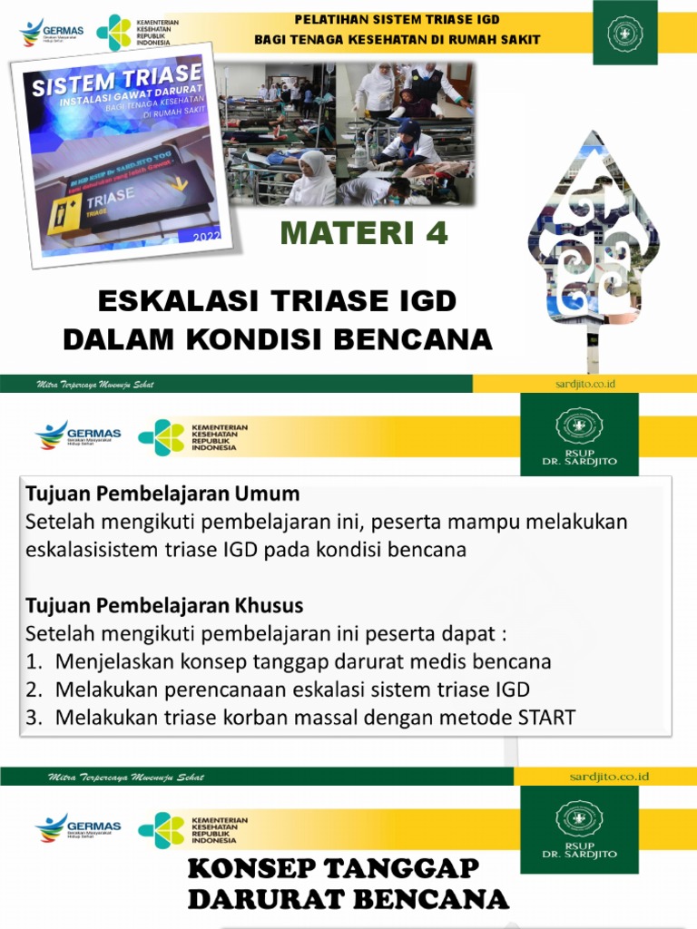 Materi 9 - Eskalasi Triase Igd Dalam Kondisi Bencana | PDF