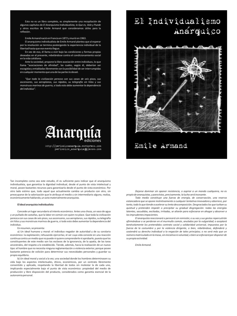 El Individualismo Anárquico | PDF | Anarquismo | Individualismo