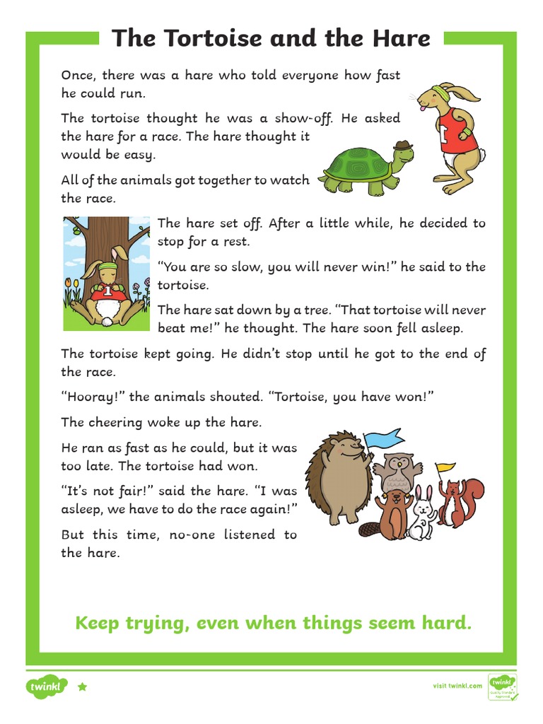 The Tortoise Beats the Boastful Hare | PDF