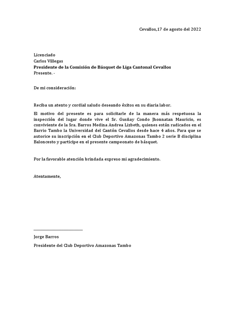 Oficio Basquet | PDF