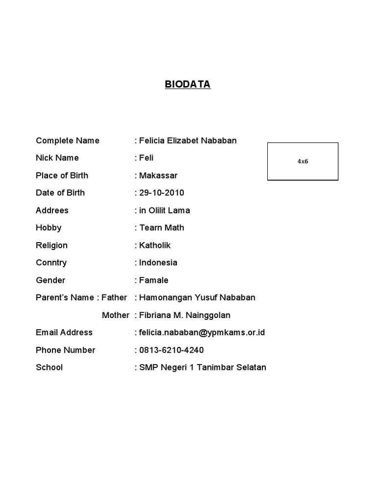 Biodata 2 | PDF | Wellness