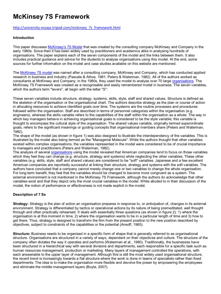 McKinsey 7S Framework | PDF | Digital Marketing | Marketing