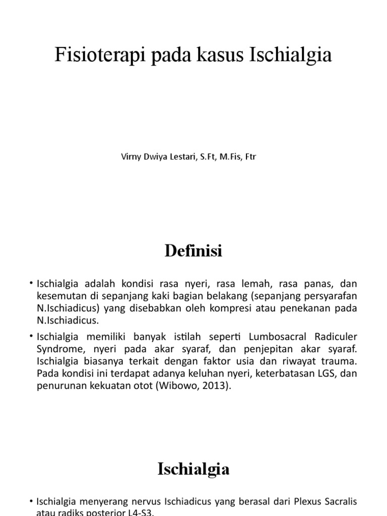 Terapi Fisioterapi untuk Ischialgia | PDF