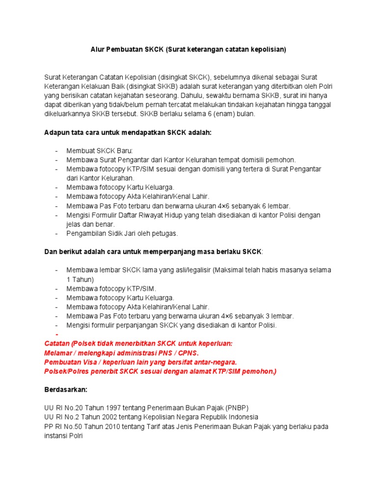 Panduan Lengkap Pembuatan SKCK | PDF